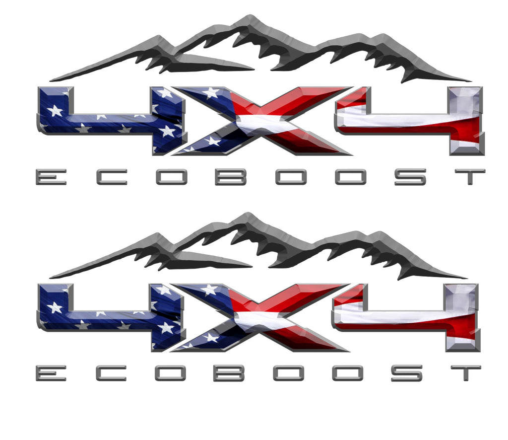 4X4 ECOBOOST DECAL MOUNTAINS FITS: 2008-2017 FORD TRUCK F250 F350 SUPE ...