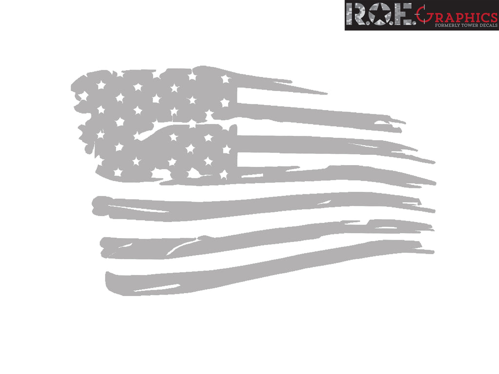 American Flag Distressed Wavy Hood Flag Vinyl Decal – ROE Graphics and ...