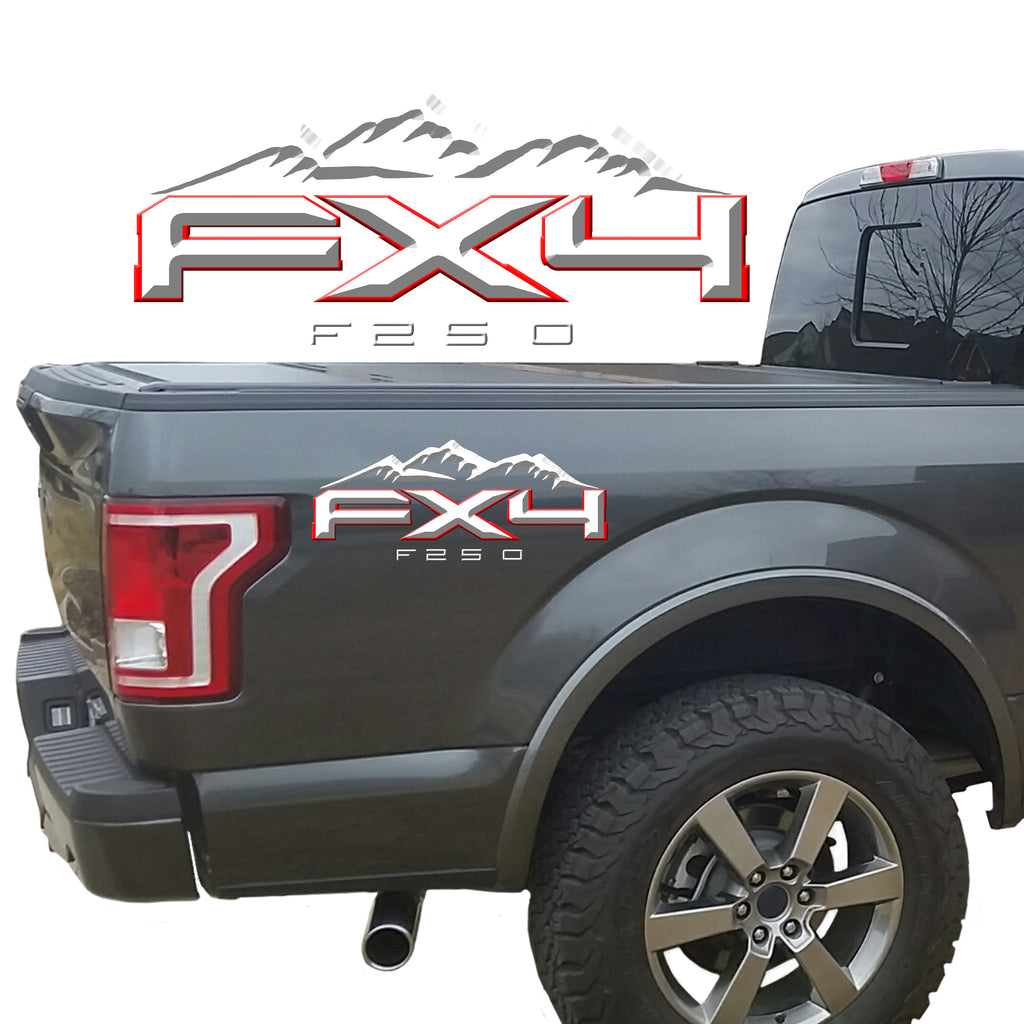 FX4 F250 Mountains 2-Color 3D Vinyl Decal Fits All Makes and Models ...