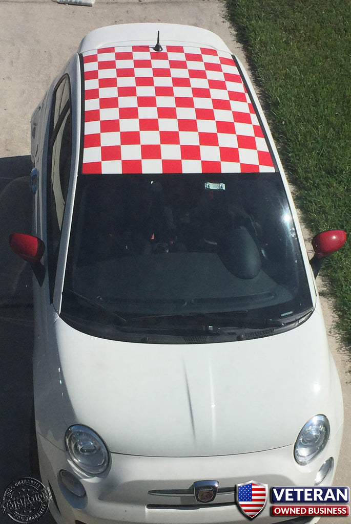 Checkered Roof Square Checkerboard Decals for Fiat Abarth, 500, Punto ...