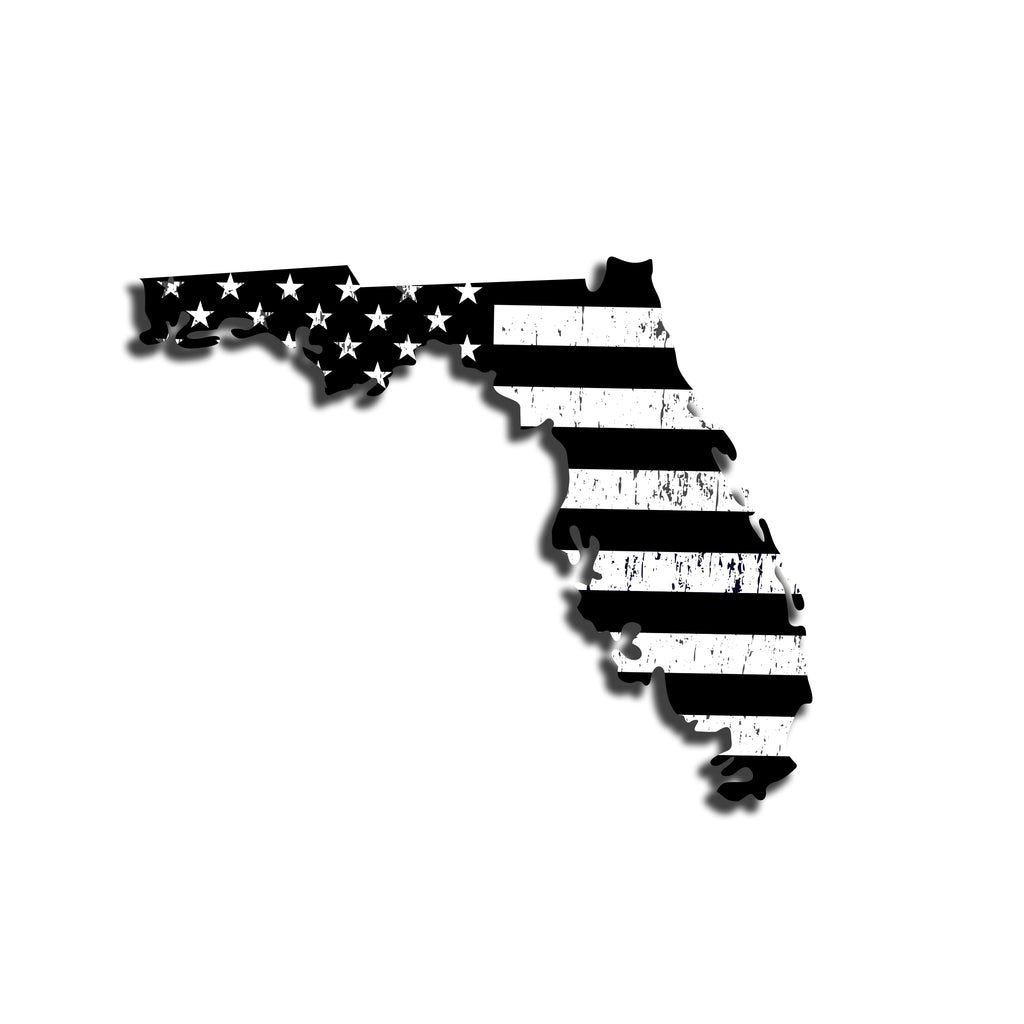 Florida Distressed Subdued US Flag Thin Blue Line/Thin Red Line/Thin G ...