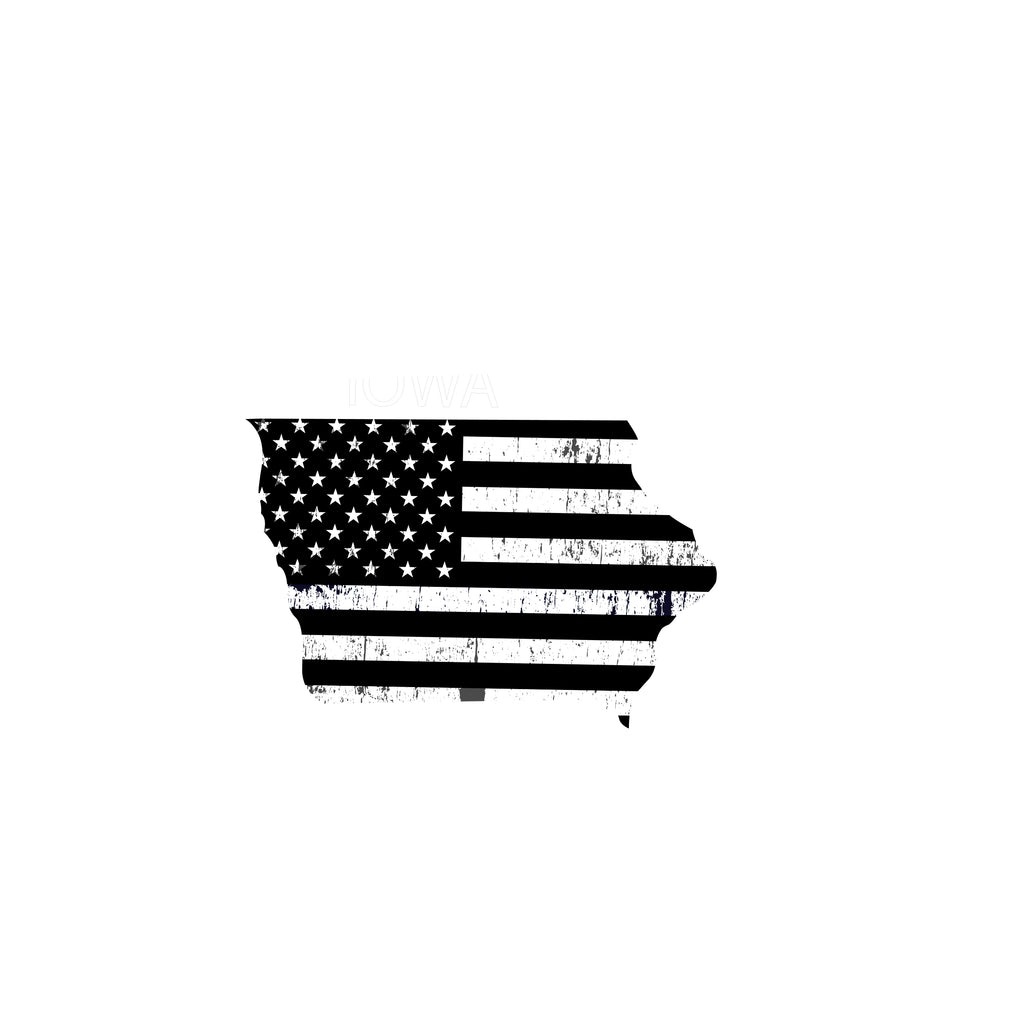 Iowa Distressed Subdued US Flag Thin Blue Line/Thin Red Line/Thin Gree ...