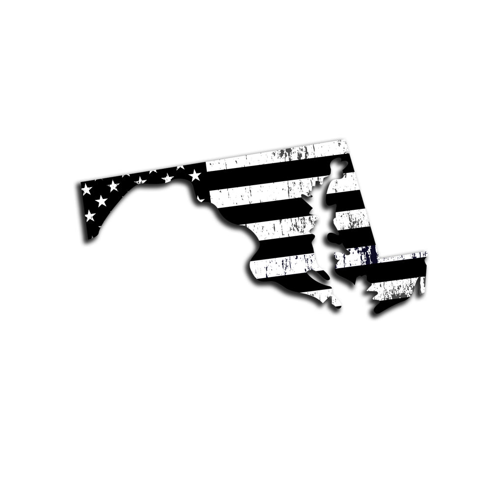 Maryland Distressed Subdued US Flag Thin Blue Line/Thin Red Line/Thin ...