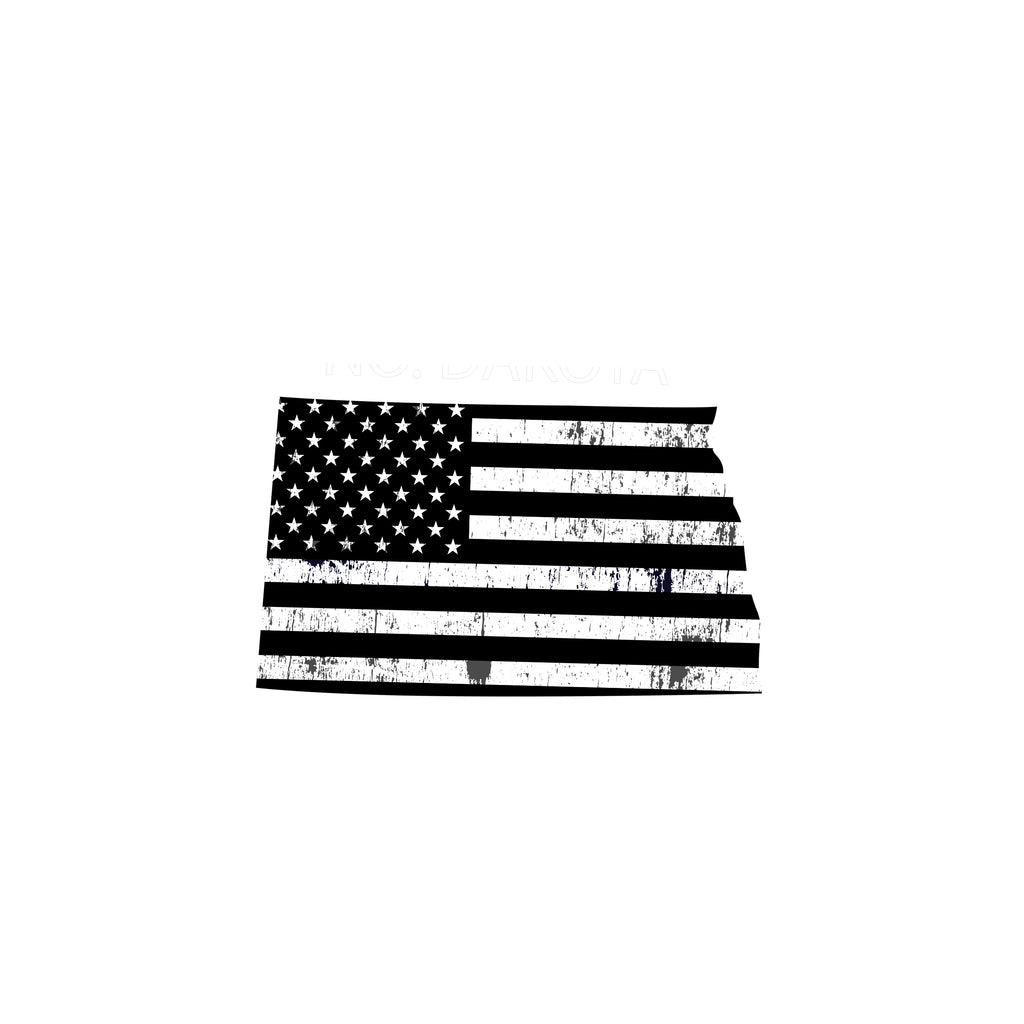 North Dakota Distressed Subdued US Flag Thin Blue Line/Thin Red Line/T ...