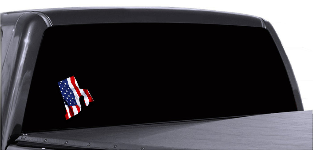 Rhode Island Waving USA American Flag. Patriotic Vinyl Sticker – ROE ...