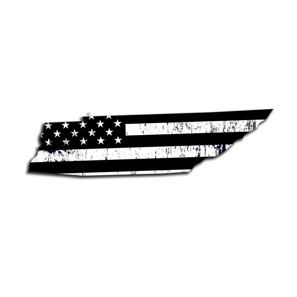 Tennessee Distressed Subdued US Flag Thin Blue Line/Thin Red Line/Thin ...