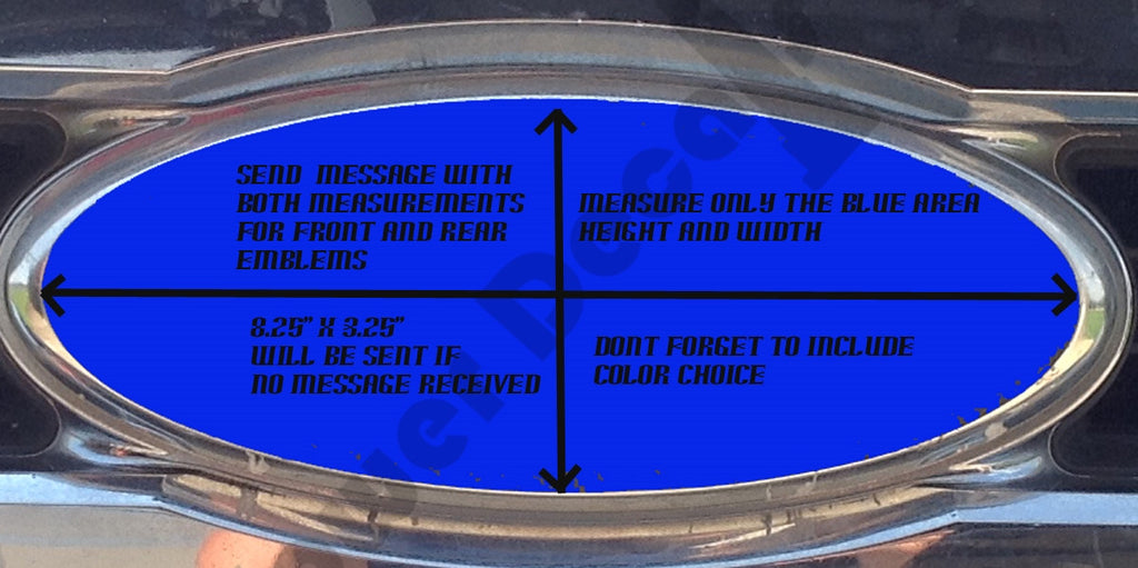 Ford Emblem Vinyl Overlay Front and Rear, Fits Ford Cars and Trucks ...