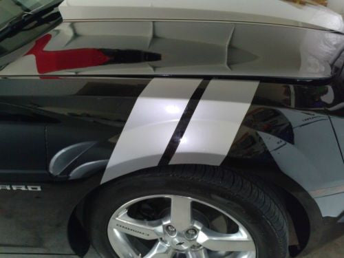 5 Inch Double Fender Hash Stripes Vinyl - Both Sides - Fits Camaro 201 ...