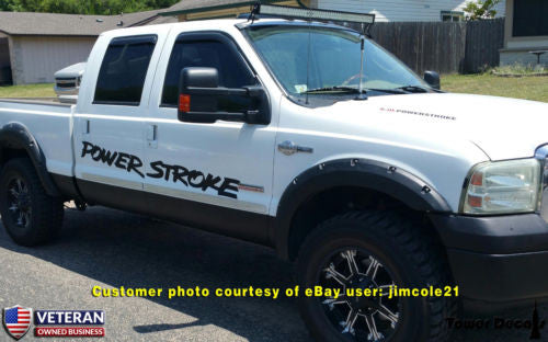6.0L POWERSTROKE Hood Vinyl Decals (16.5" x .625") Fits: Ford Super Du ...