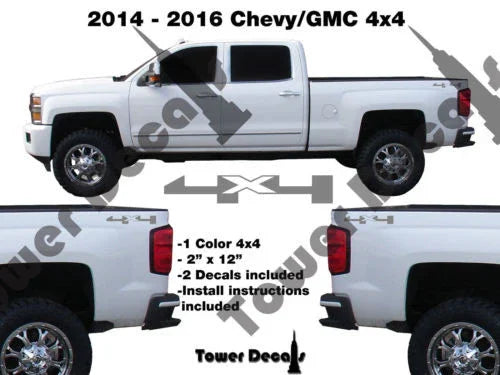 4x4 OFFROAD TRUCK BED SIDE DECAL FOR CHEVROLET SILVERADO GMC SIERRA HD ...
