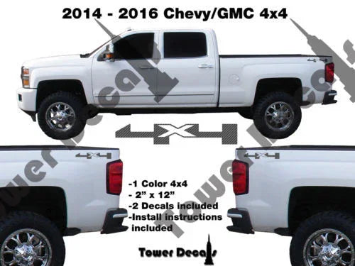 4x4 TRUCK BED SIDE DECAL FOR CHEVROLET SILVERADO GMC SIERRA HD – ROE ...